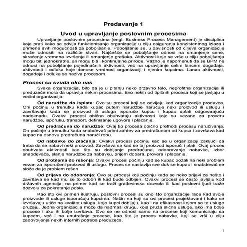 UPRO00 - Uvod u BPM | PDF