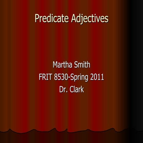 Predicate adjectives | PPT