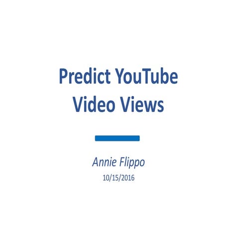 Predict Youtube Video Views Pdf