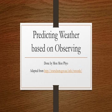 Predicting and interpreting weather | PPTX