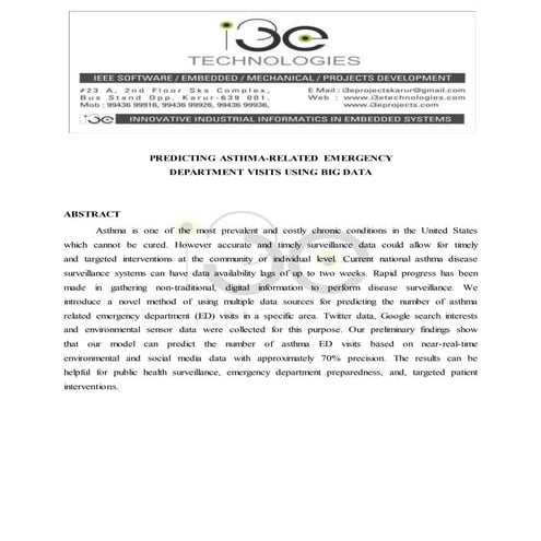 PREDICTING ASTHMA-RELATED EMERGENCY DEPARTMENT VISITS USING BIG DATA | DOCX