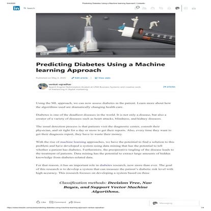Predicting Diabetes Using A Machine Learning Approach Linked In Pdf