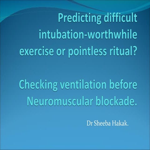 Predicting difficult intubation | PPT