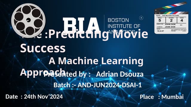Predicting Movie Success on IMDb: A Data-Driven Approach | PPTX