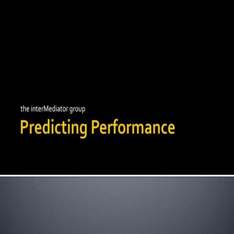 Predicting Performance | PPTX