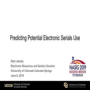 Predicting potential electronic serials use | PPT