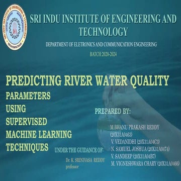 Predicting River Water Quality Ppt Presentation Pptx
