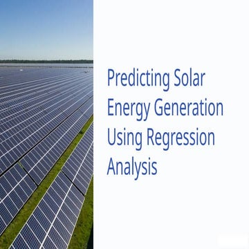 Predicting Solar Power Generation Pptx