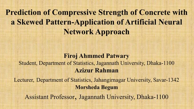 Prediction Of Compressive Strength Of Concrete With A Pptx