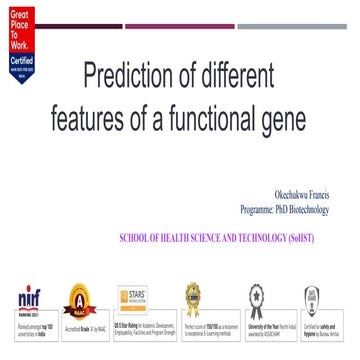 Prediction of different features of a functional gene.pptx