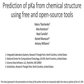 Prediction of pKa from chemical structure using free and open source ...