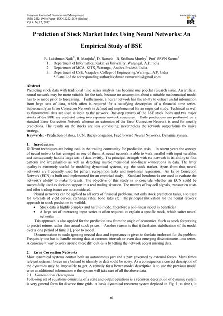 Stock Market Prediction | PPTX | Stocks and Bonds | Personal Investing