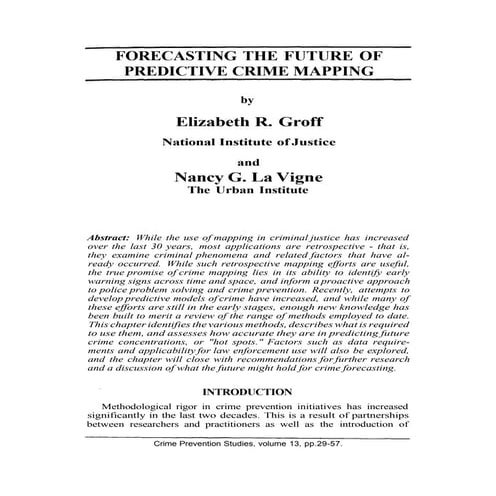 Predictive analysis of crime forecasting | PDF | Geography | Science