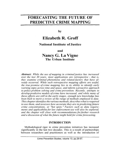 A predictive model for mapping crime using big data analytics | PDF