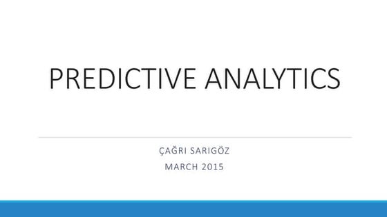 Predictive Analytics Overview | PPT