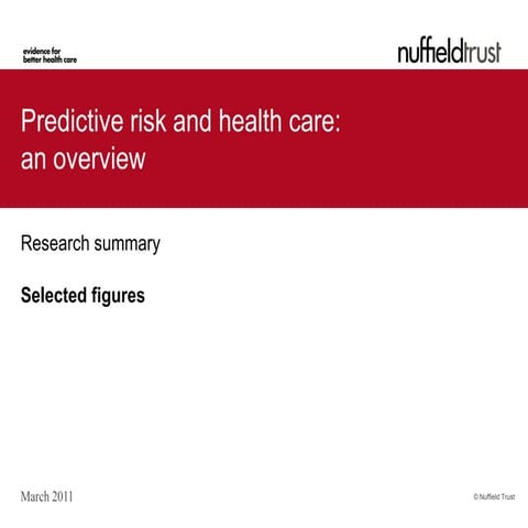 Predictive risk and health care: an overview | PDF