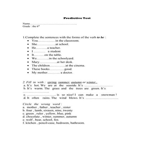 Predictive test | DOC