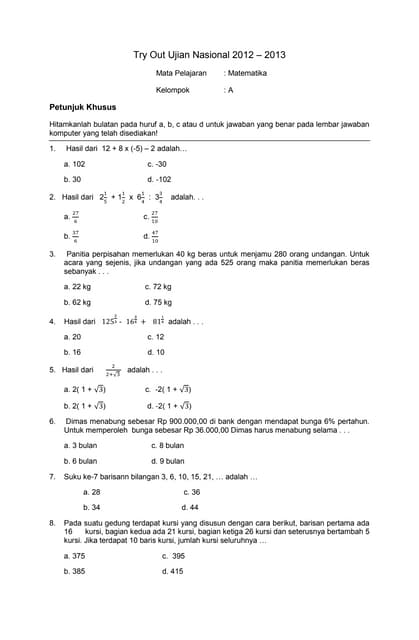 Soal matematika-1-12007 | DOCX