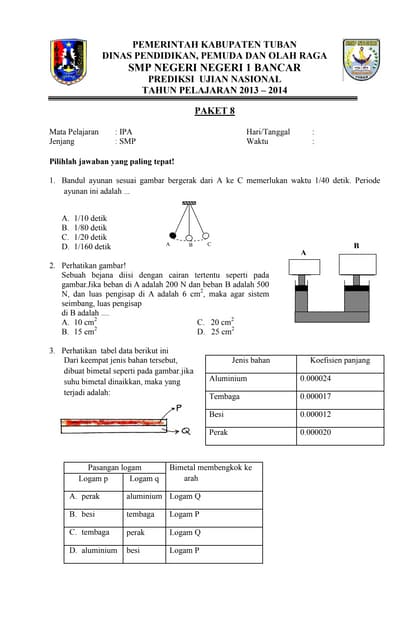 Kumpulan soal-soal Konsep Zat dan Wujudnya UN IPA SMP Kelas 9 Nurul Faela Shufa | PDF