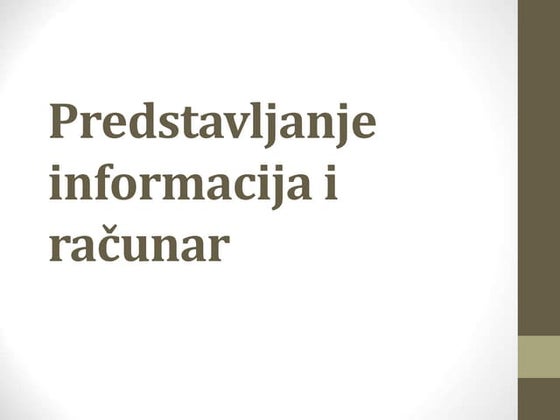 Digitalni prikaz zvuka i slike | PPT