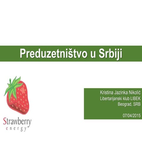 Preduzetništvo u Srbiji | PPTX
