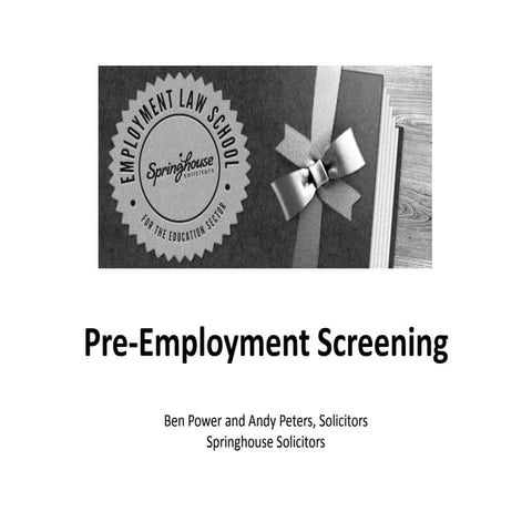 Pre-Employment Screening | PPTX