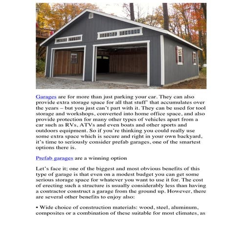 Wood prefab garages kits. | PDF