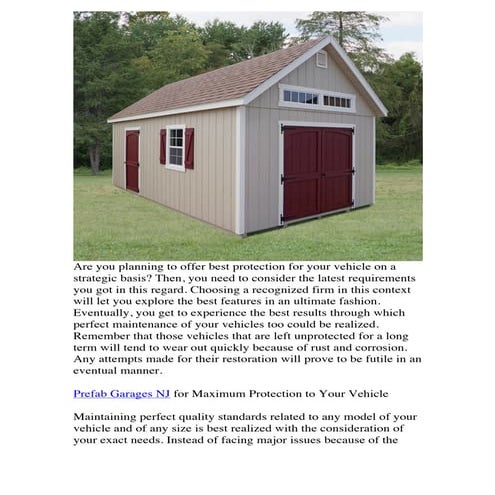 Wood prefab garages kits. | PDF