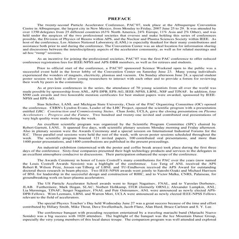 Preface PAC09 | PDF | Awards Shows | Events