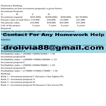 Preference RankingInformation on four investment proposals is give.pdf