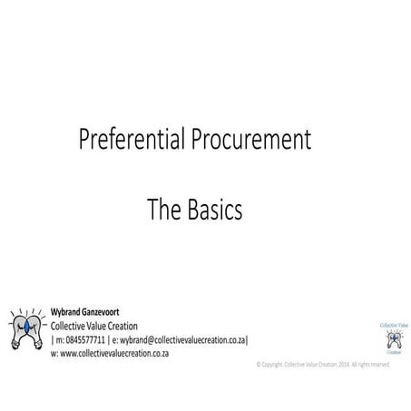Preferential procurement - The Basics | PPT