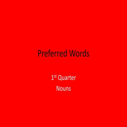 Preferred Words - Verbs | PPTX