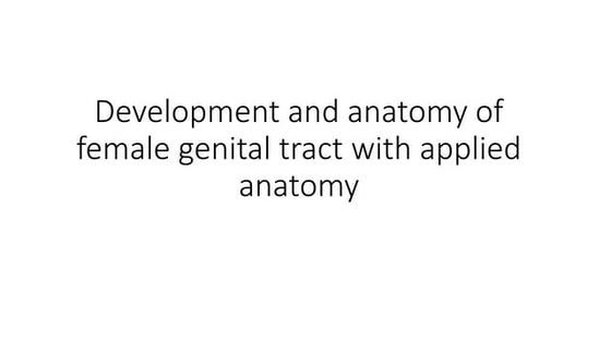 Development of the female reproductive system | PPTX