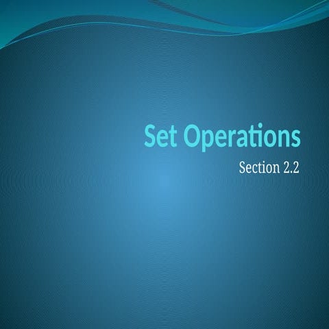 Union & Intersection of Sets | PPTX