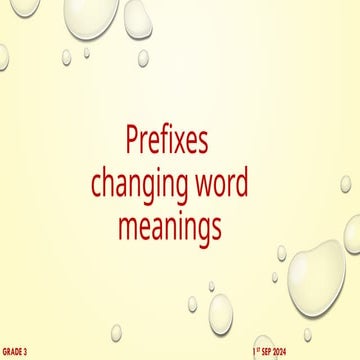 prefixes.pptx prefixes un- mis- prefixes | PPTX