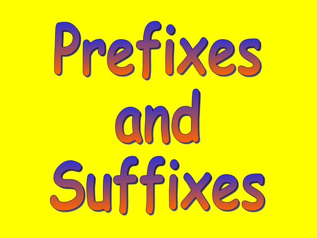 Prefixes | PPT