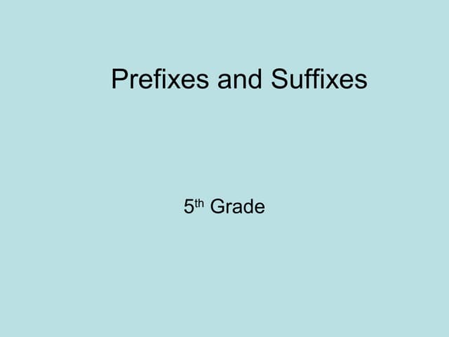 Prefixes | PPT