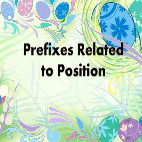 Prefixes related to position | PPT