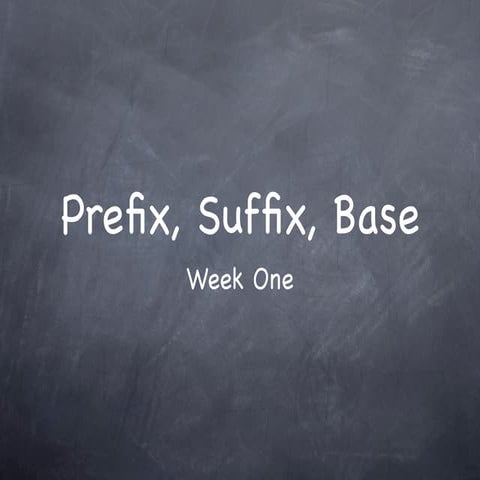 Prefix, Suffix, Base Words | KEY