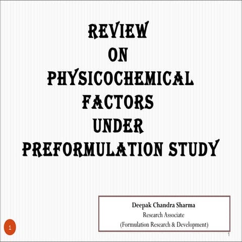 preformulation study | PPT