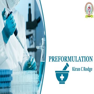 Preformulation | PDF