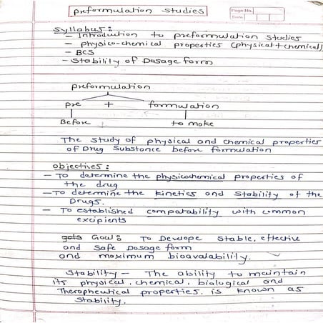 pre formulation study ,industrial pharmacy. | PDF