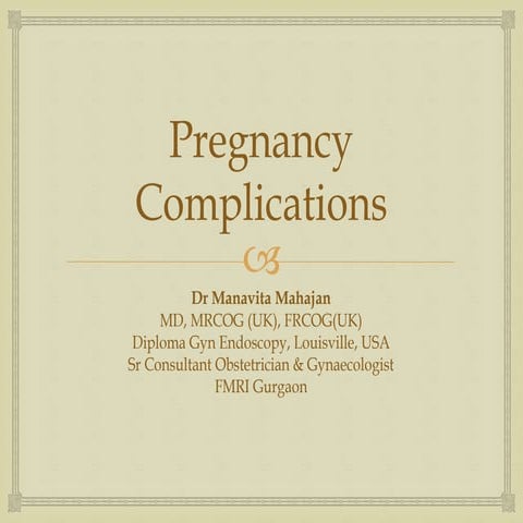 Pregnancy Complications | PPTX