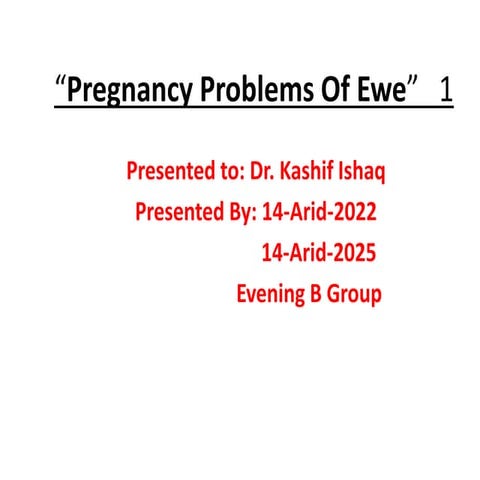 Pregnancy problems of ewe | PPT