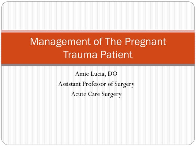 Chapter19 trauma in pregnancy | PPT