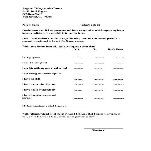 Pregnant patient form | PDF
