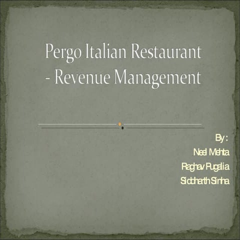 prego italian restaurant - case service marketing | PPT