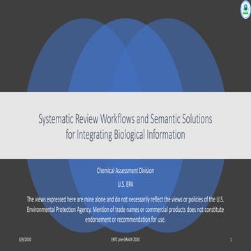 Systematic Review Workflows and Semantic Solutions for Integrating ...