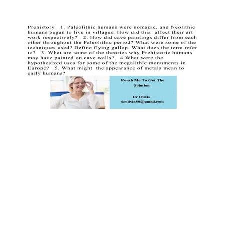 Prehistory 1. Paleolithic humans were nomadic, and Neolithic human.docx