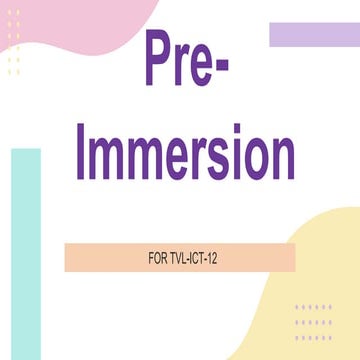 PRE IMMERSION.pptx PRE IMMERSION.pptxxxx | PPTX